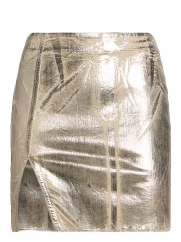 Rick Owens Metallic Coated Denim Pencil Skirt - Silver