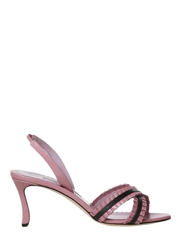 Manolo Blahnik Pleated Strap Heeled Sandals - Pink