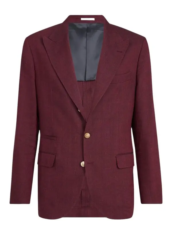 Brunello Cucinelli Chevron Peak-lapels Blazer - Red