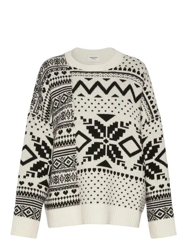 Max Mara Wool Jacquard Pullover - White