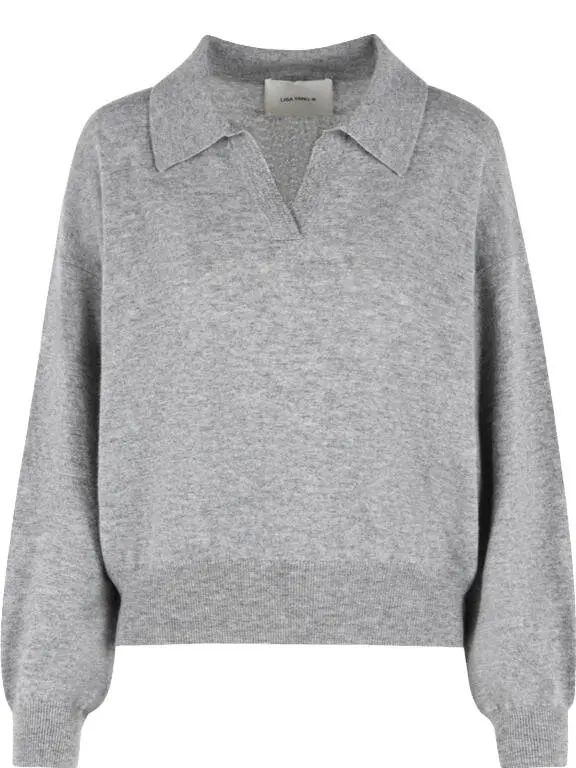 LISA YANG Katriel Polo Knitted Sweater - Grey