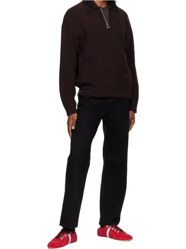 WOOYOUNGMI Zip-neck Polo Shirt - Brown