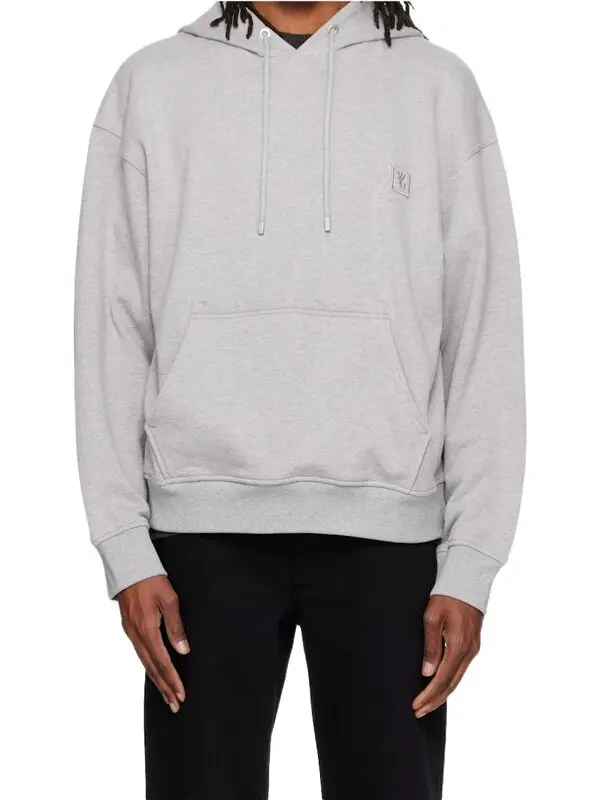 WOOYOUNGMI Embroidered Logo Hoodie - Grey
