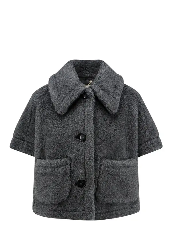 Max Mara Single-breasted Short-sleeved Coat - Black