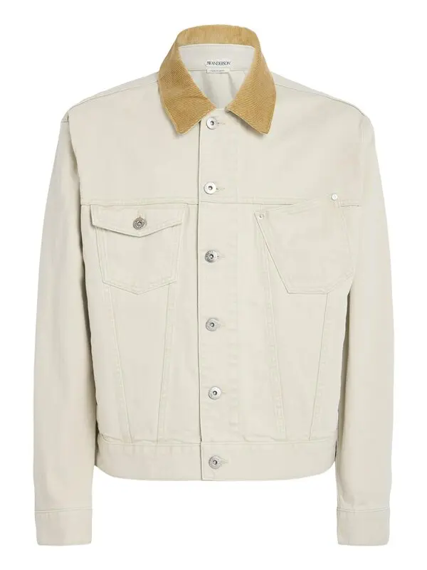 JW Anderson Corduroy Collar Denim Jacket - Beige