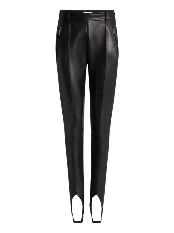 Balmain Lambskin Stirrup Trousers - Black