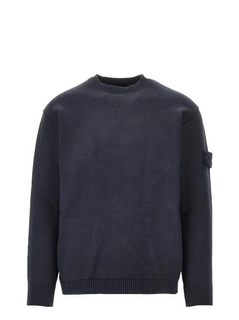 Stone Island Crew-neck Knit Top - Navy