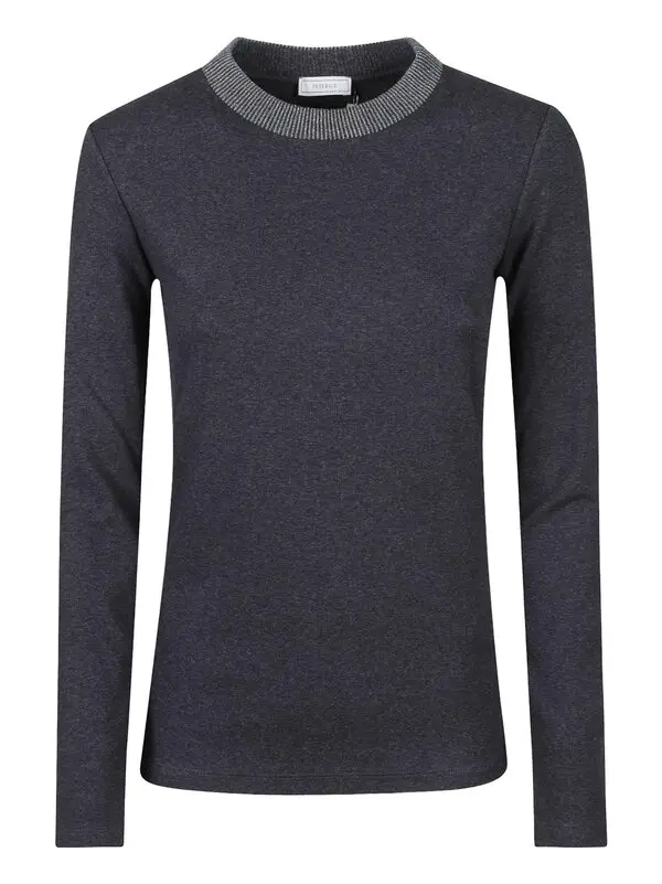 Peserico Long-sleeved Crewneck Jumper - Grey