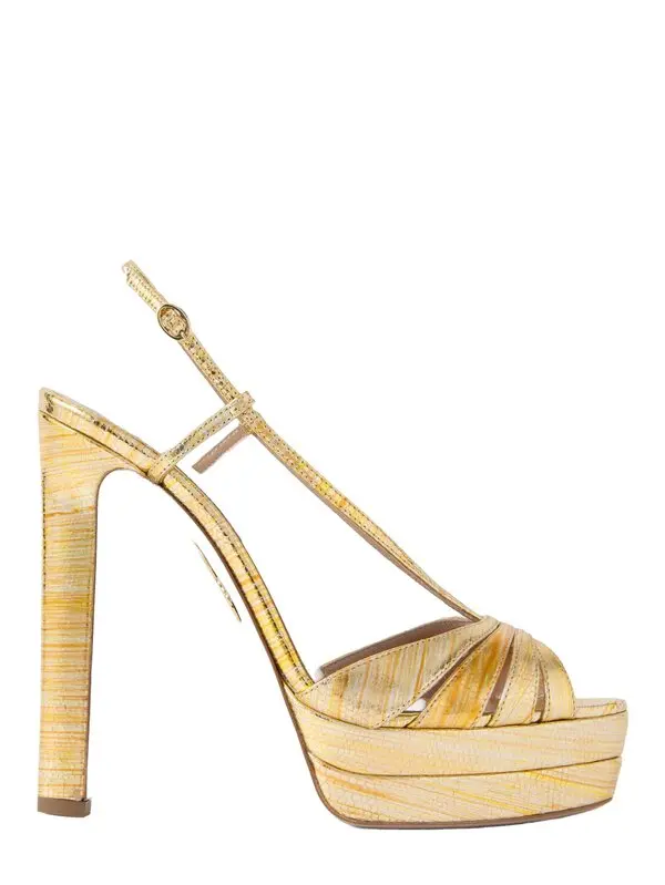 AQUAZZURA Metallic Platform Sandals - No