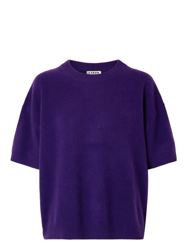 Staud Solid Color Cashmere Pullover - Blue