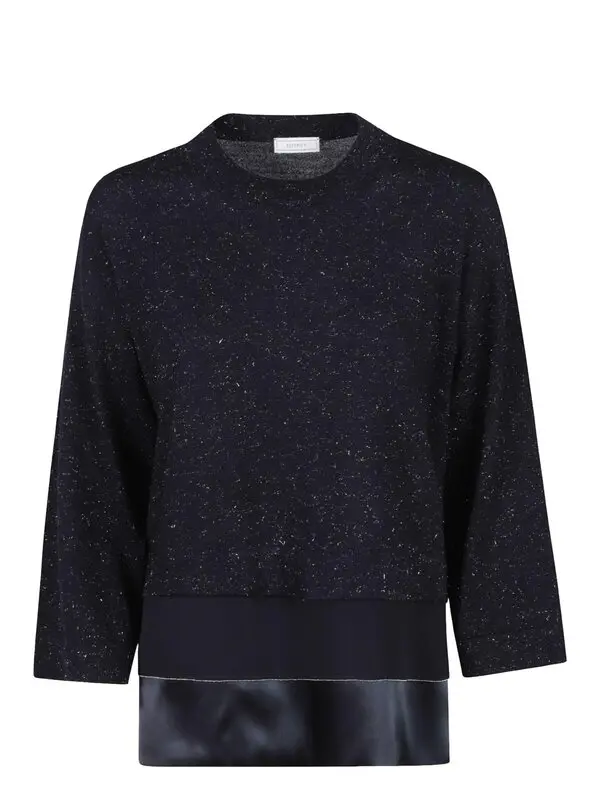 Peserico Long-sleeved Panelled Jumper - Blue