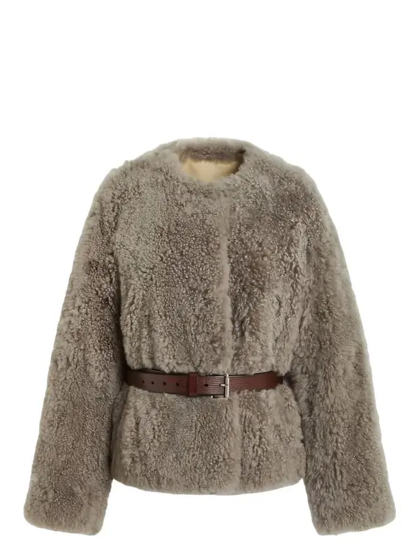 P.a.r.o.s.h Cropped Curly Textured Belted Jacket - No