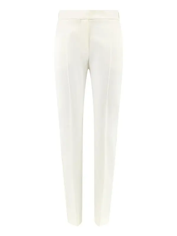 Max Mara Straight-leg Trousers With Signature Hardware - White