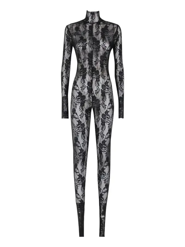 Norma Kamali Long Sleeve High Neck Catsuit - Black
