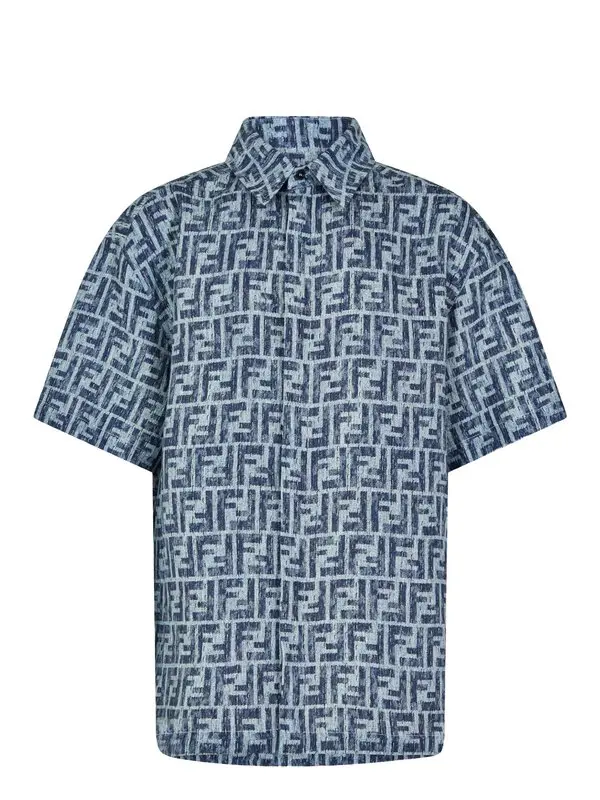 Fendi Monogram Short-sleeve Shirt - Gray