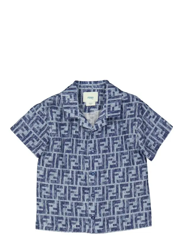 Fendi Short Sleeve Cotton Shirt - Blue