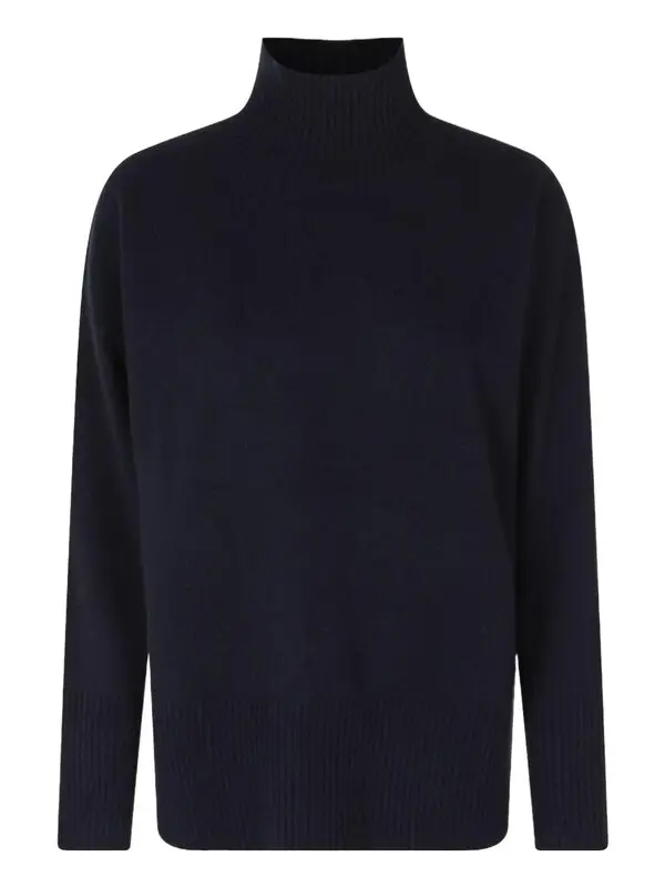 ROBERTO COLLINA Ribbed Turtleneck Relaxed-fit Sweater - Navy