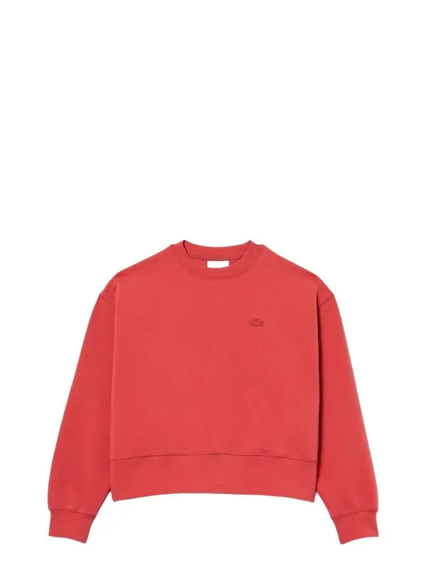 Lacoste Loose Fit Cotton Crewneck Sweatshirt - Red