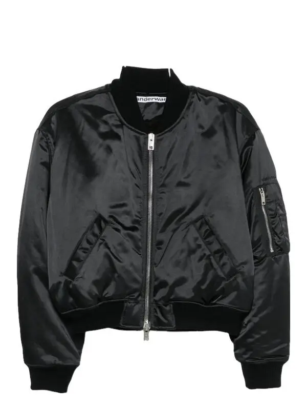 Alexander Wang Long-sleeve Zip-up Bomber Jacket - Black