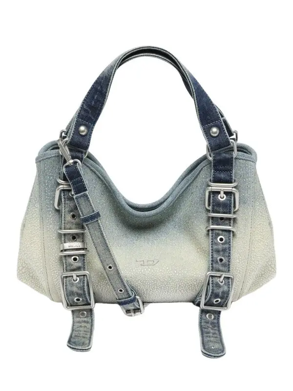 DIESEL® D-one Small Crystal Solarised Denim Top-handle Bag - Blue
