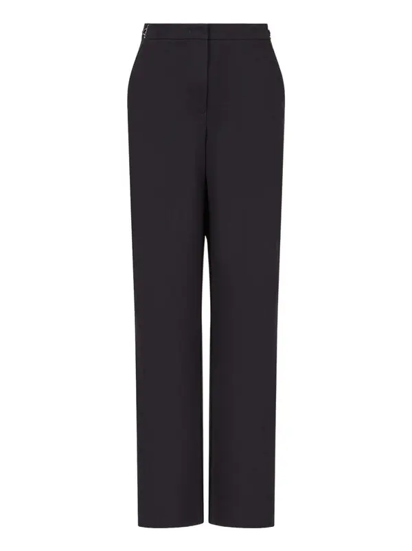 Emporio Armani High-rise Straight-leg Trousers - Black