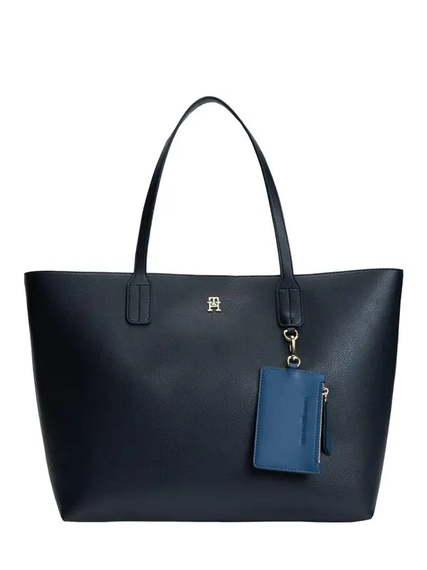Tommy Hilfiger Large Capacity Tote Bag With Attached Pouch - Blue