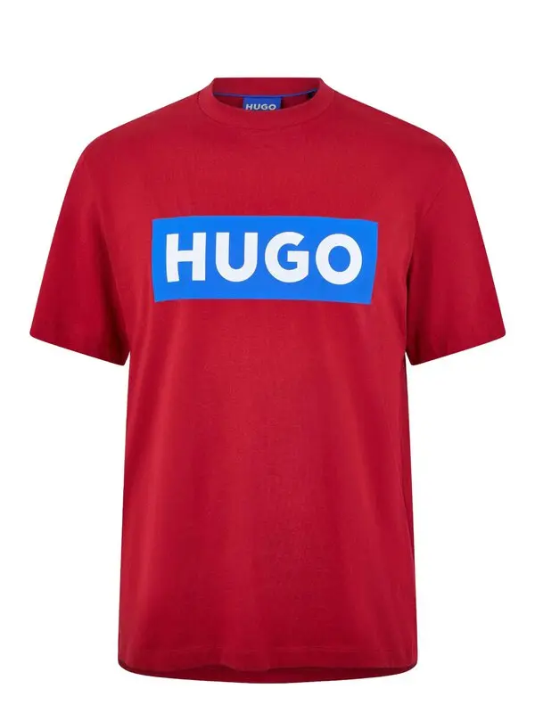 Hugo Boss Short Sleeve Top With Logo Detail - Red