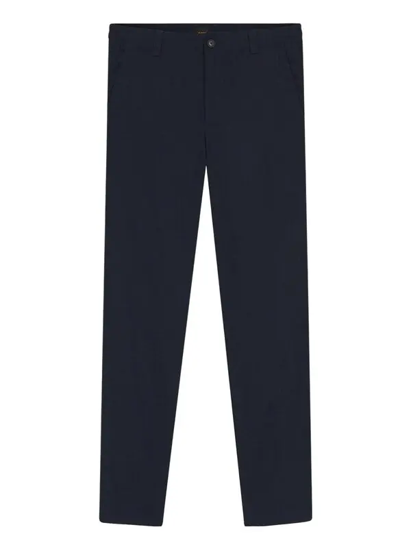 Hugo Boss Linen Trousers With Straight Leg Cut - Black