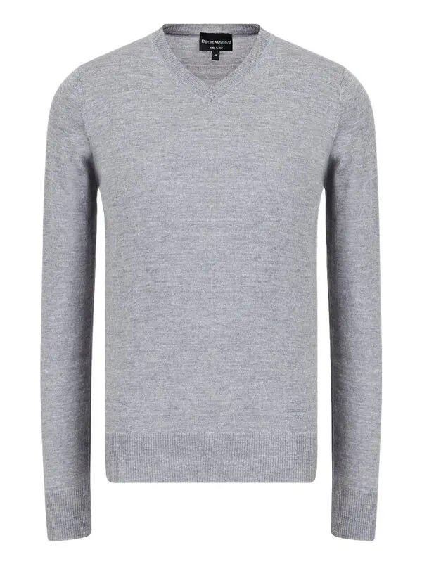 Emporio Armani V-neck Knit Sweater - Grey