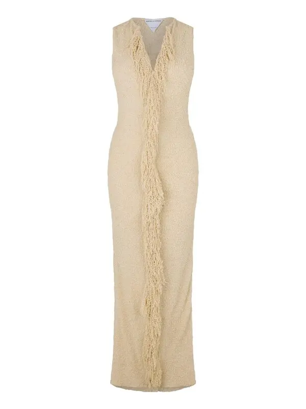 Bottega Veneta Sleeveless Textured Maxi Dress - No