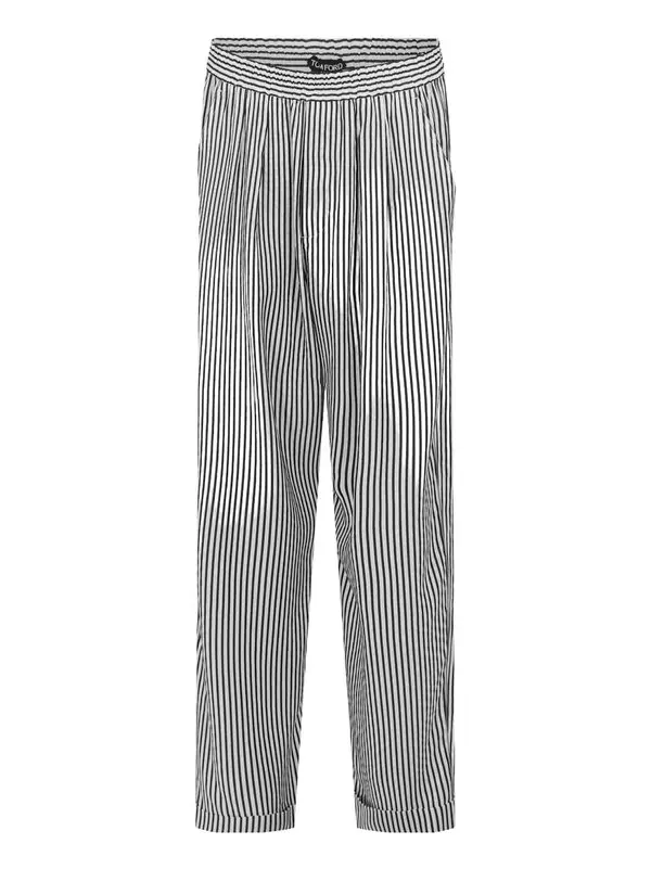 TOM FORD Striped Tailored Trousers - Gray