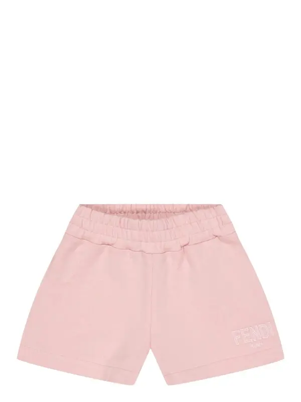 Fendi Cotton Logo Decorated Shorts - Pink