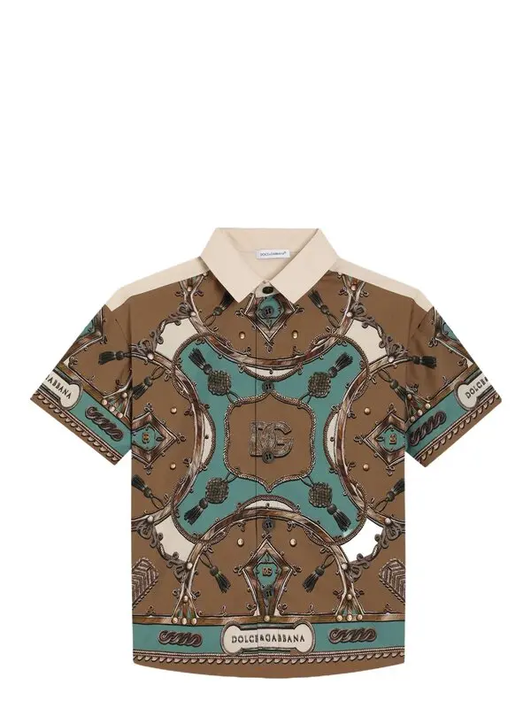 Dolce & Gabbana Printed Short Sleeve Shirt - Multi-color