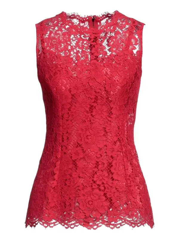 Dolce & Gabbana Lace Sleeveless Top - Red