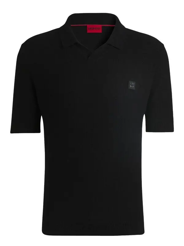 Hugo Boss Short Sleeve Knit Top - Black