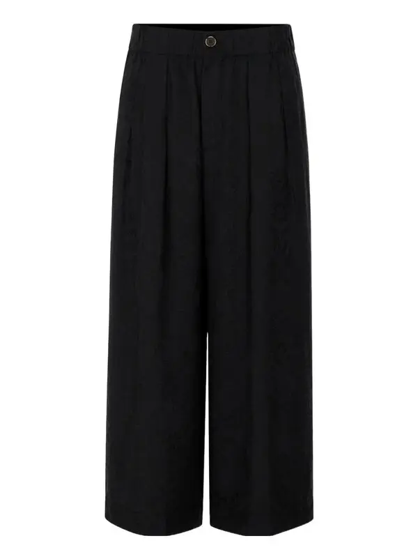 UMA WANG Jacquard Paisley Patterned Wide-leg Trousers - Black