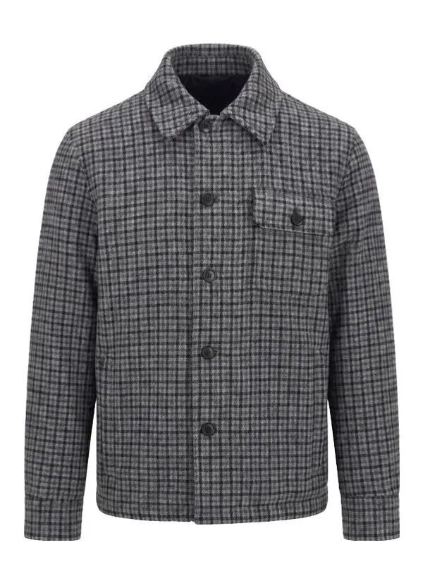 Moncler Plaid Long Sleeve Casual Jacket - Black