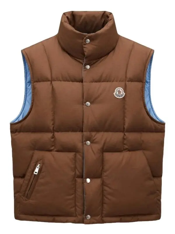 Moncler Quilted Sleeveless Down Vest - Brown