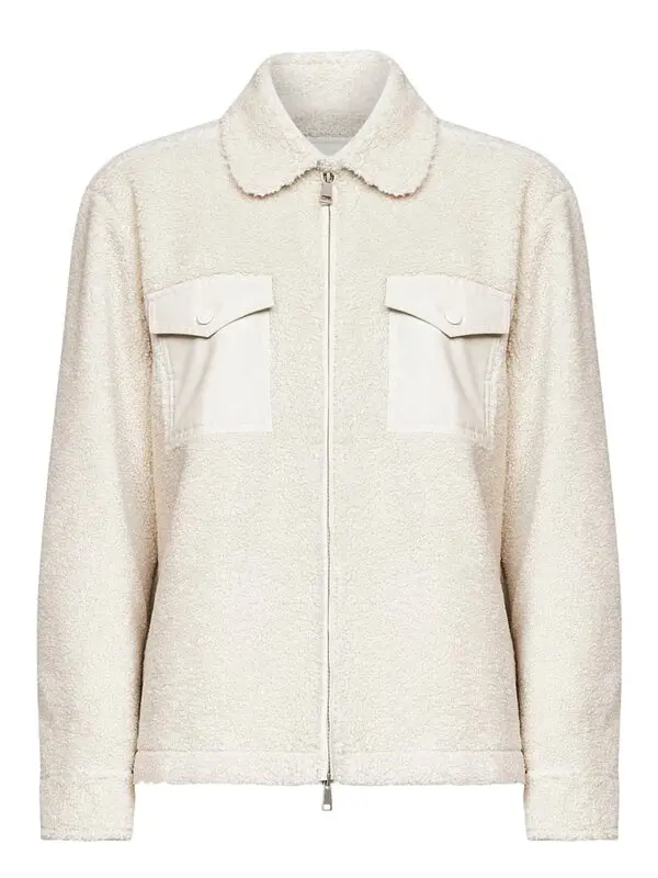 Moncler Long Sleeve Fleece Jacket - Cream