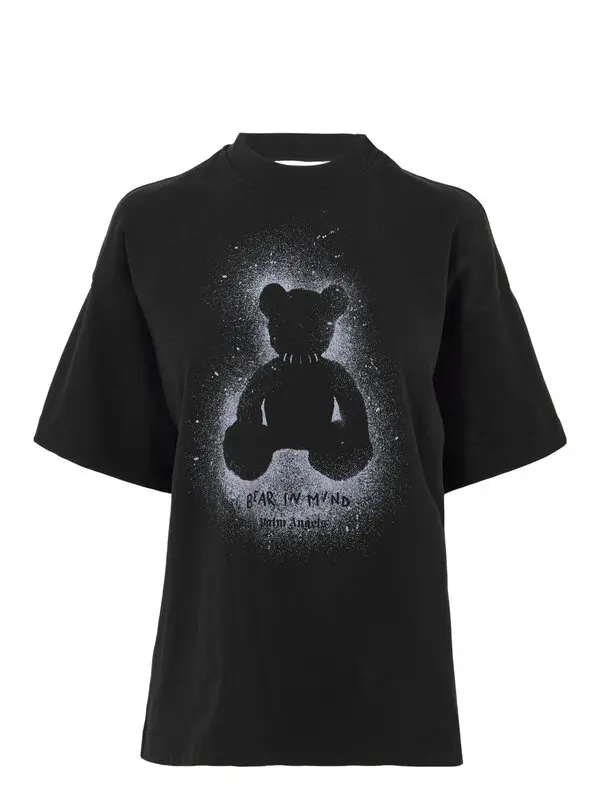 Palm Angels Oversized Bear Graphic T-shirt - Black