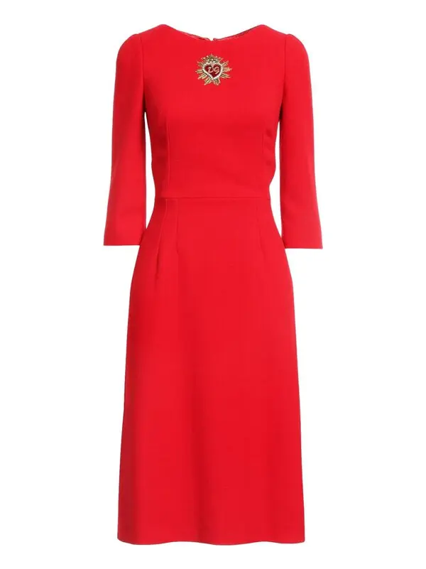 Dolce & Gabbana Wool A-line Skirt With Crystal Embellishment - Red