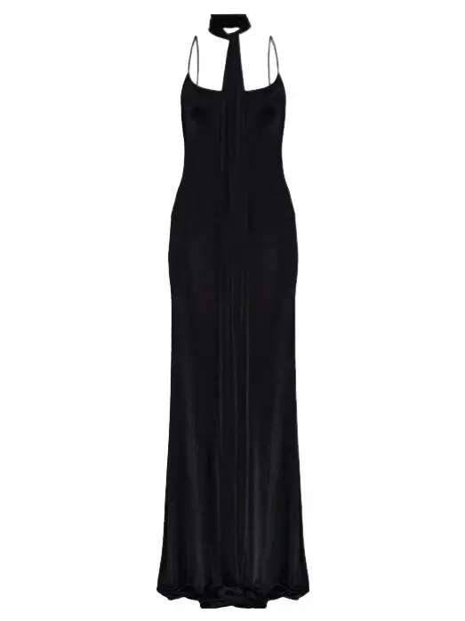 Dsquared2 Sleeveless Maxi Dress With Tie Neck - Black