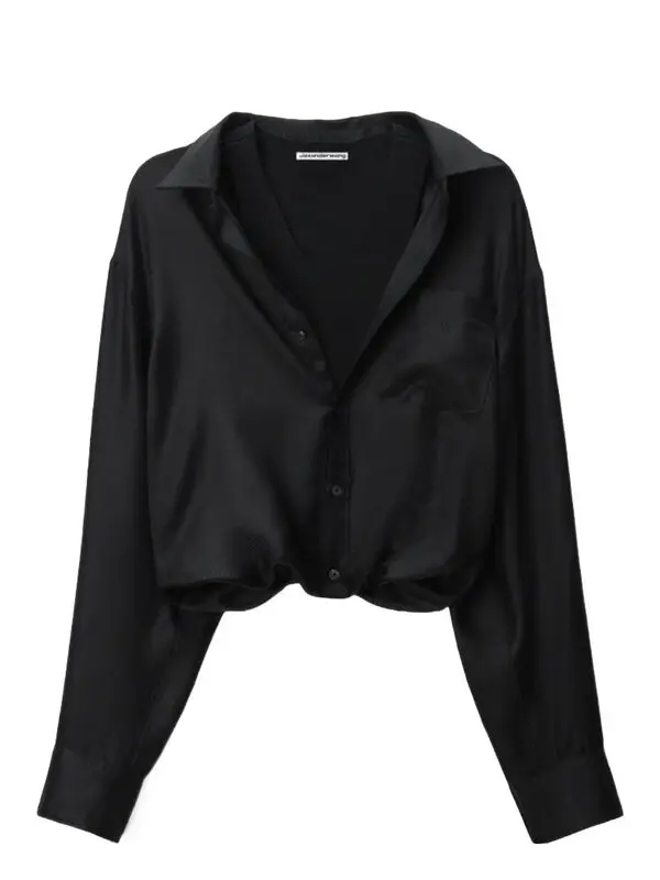 Alexander Wang Layered Shirt And Cami Top - Black