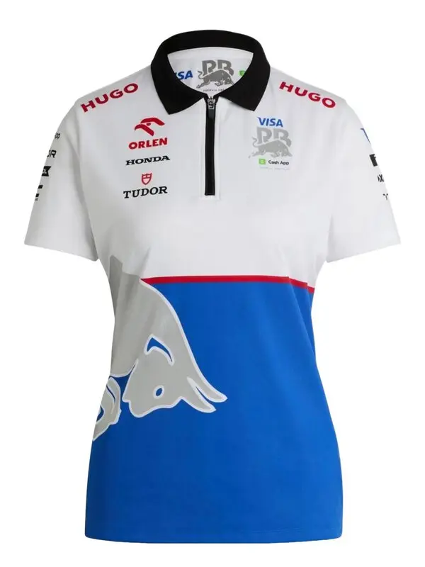 Hugo Boss Colorblock Motorsport Polo Shirt - White