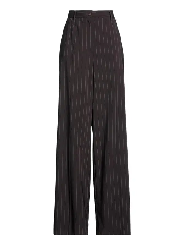Dolce & Gabbana Wide Leg Pinstriped Trousers - Brown