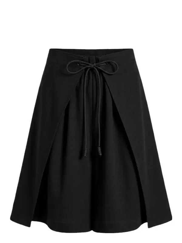 Moncler Wool Gabardine Midi Skirt - Black