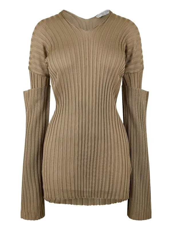 Bottega Veneta Simple Knitted Sweater - Brown