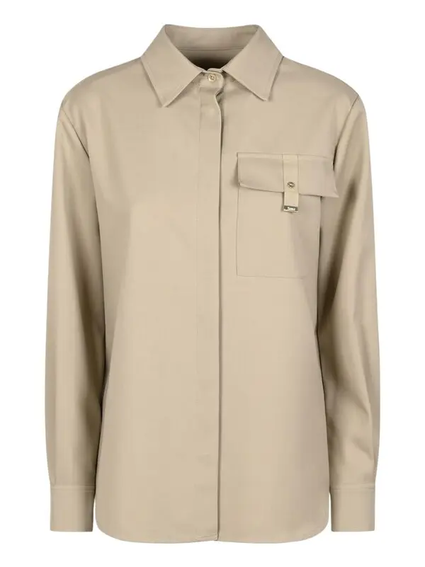 Herno Classic Collar Flap Pocket Shirt - Nude