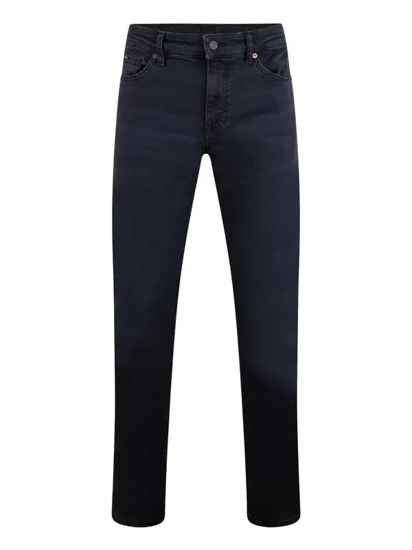 Hugo Boss Straight Leg Jeans With Logo Accent - Black