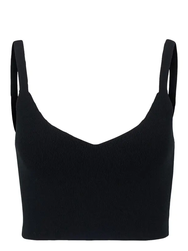 Hugo Boss V-neck Knit Cropped Camisole - Black